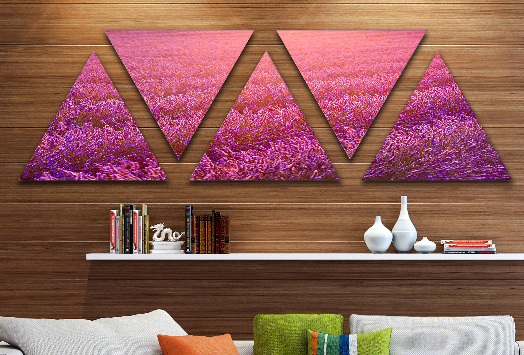 East Urban Home 'Lavender Field and Ray of Light' Photography Print Multi-Piece Image on Wrapped ...